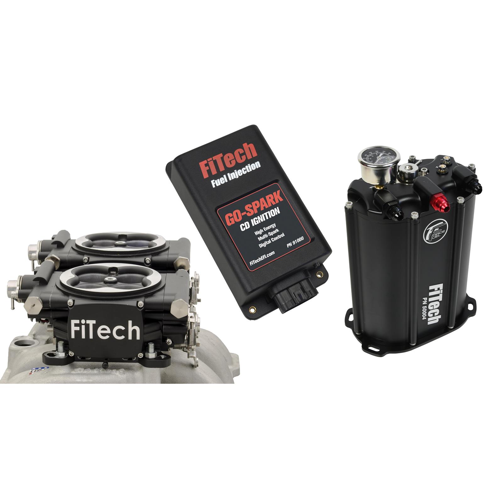 FiTech 93562 Go EFI 2x4 Black Master Kit w/ Force Fuel System