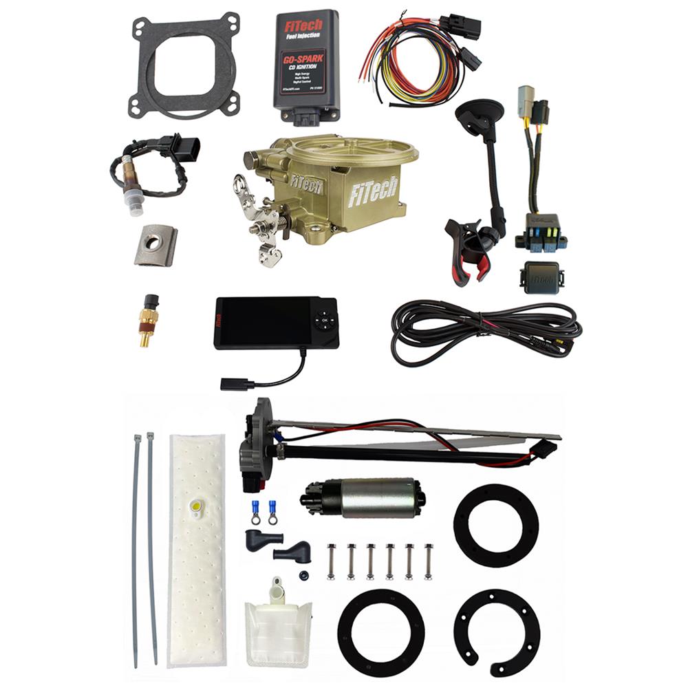 FiTech 93991 Go EFI 2 Barrel 400 HP Classic Gold EFI System Kit