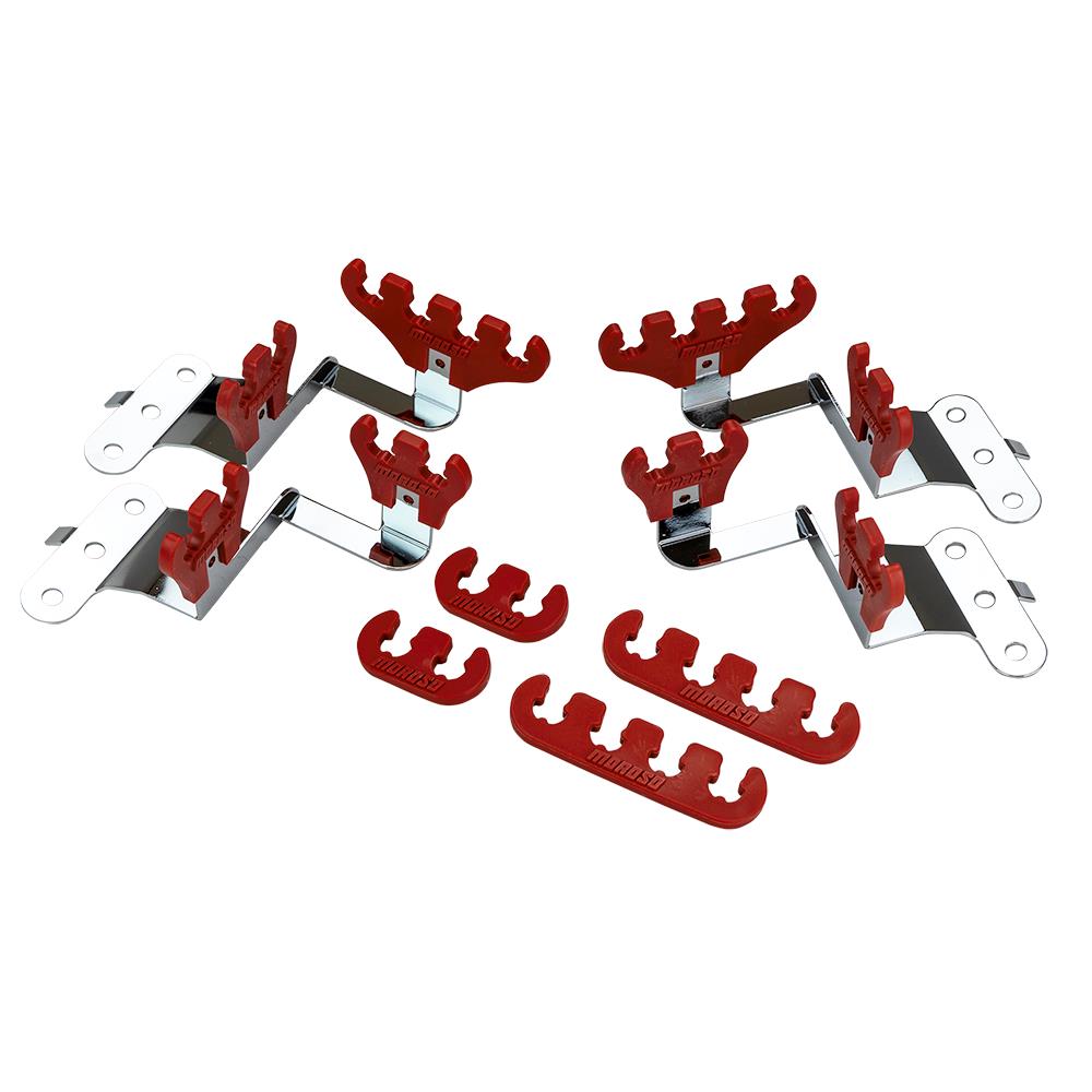 Moroso 72141 Ignition Wire Loom Kit, SBC Centerbolt, Red
