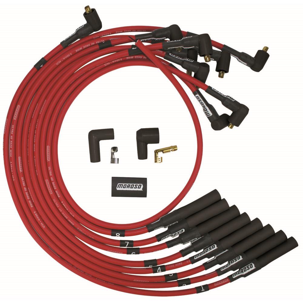 Moroso 73687 Wire Set, Ultra 40, Unsleeved, BBC, Red