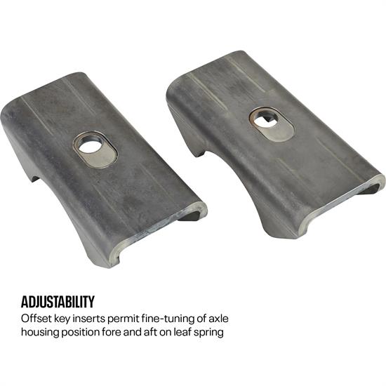 Weld On Adjustable Leaf Spring Pad, Perch, 3 Inch Axle Tube, Pair