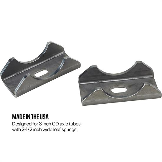 Weld On Adjustable Leaf Spring Pad, Perch, 3 Inch Axle Tube, Pair
