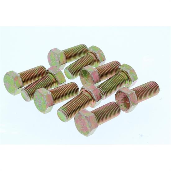 Ford 9 Inch Ring Gear Bolts, 7/16-20 x 1 Inch, Hex, Set/10
