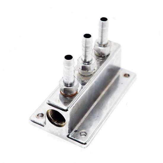 Speedway Three Outlet T-Style Chrome Fuel Distribution Block