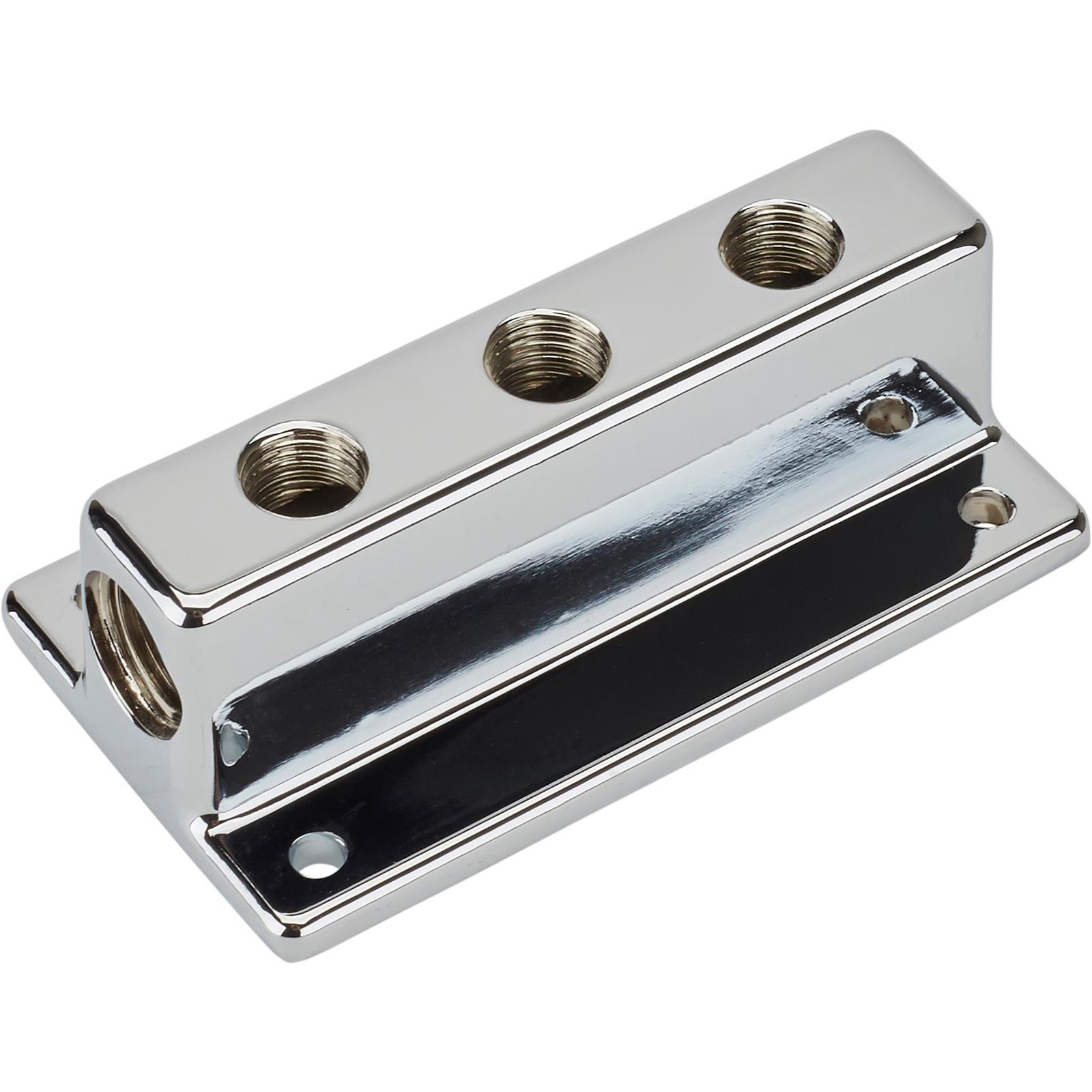 Speedway Three Outlet T-Style Chrome Fuel Distribution Block