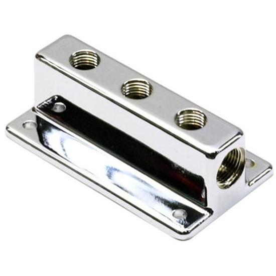Speedway Three Outlet T-Style Chrome Fuel Distribution Block