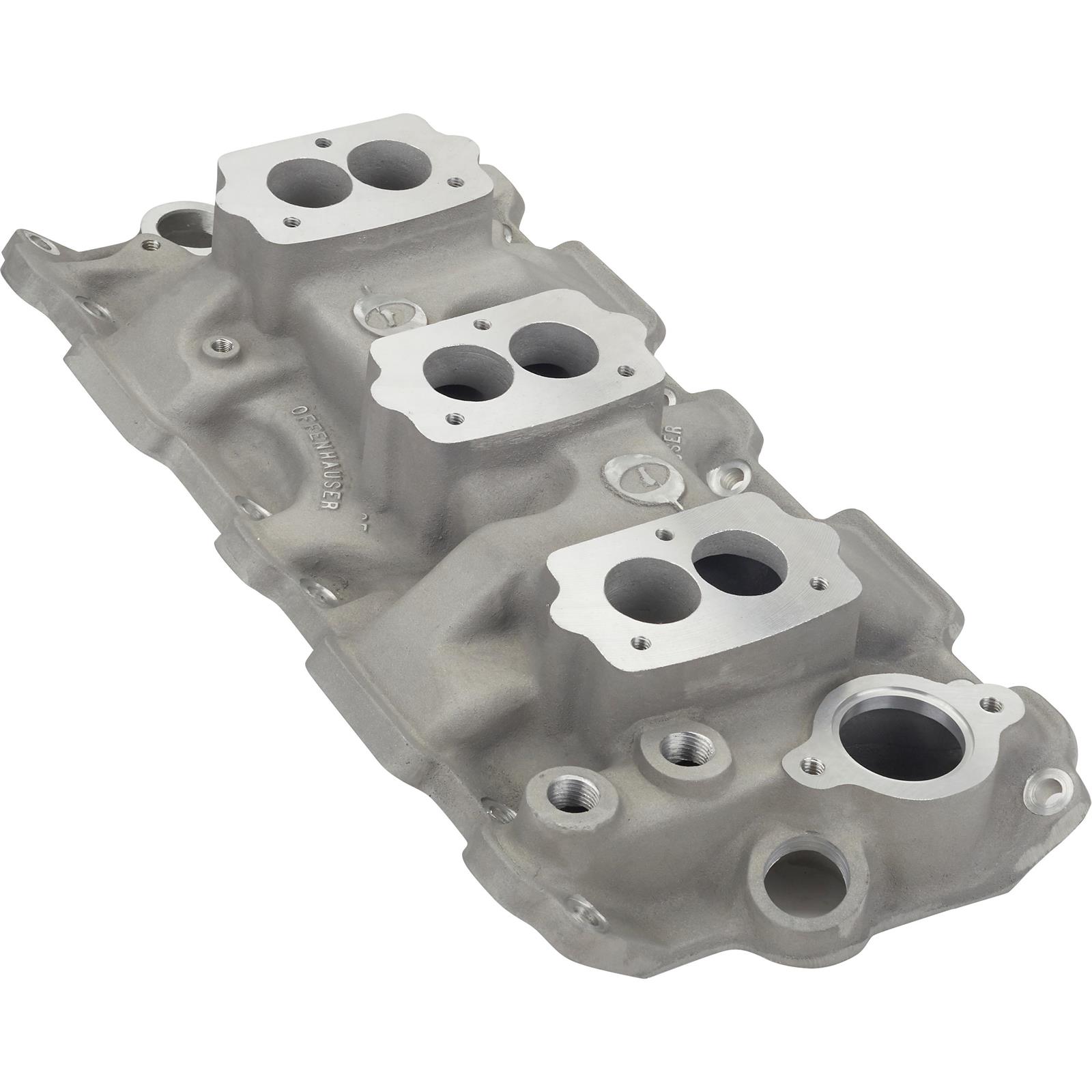 Offenhauser 3558 SBC Triple Deuce Intake Manifold with Oil Hole