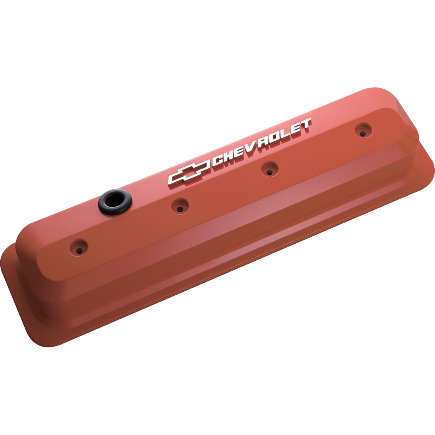 Proform 141-841 Chevrolet Valve Covers Chevy Orange; Milled Logo