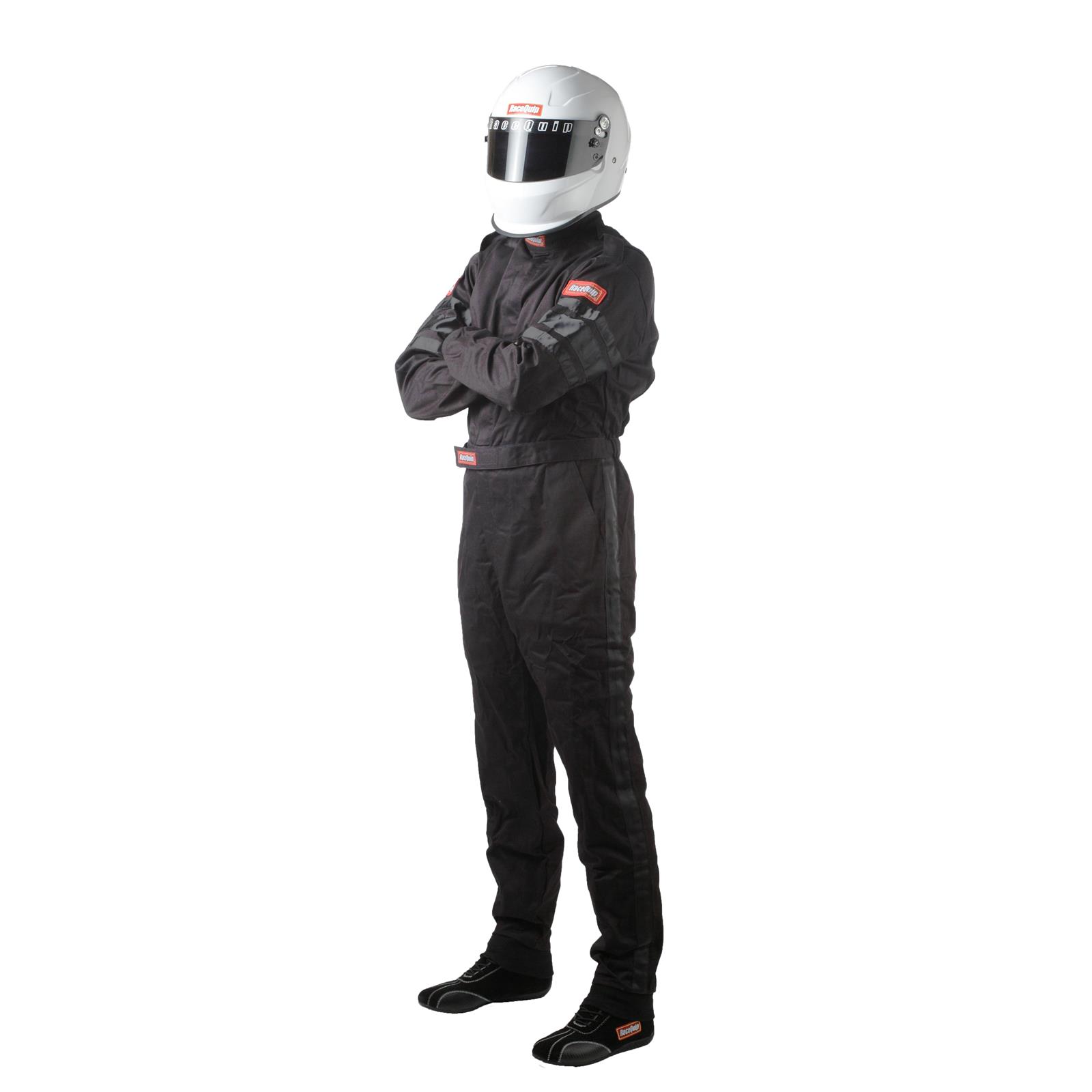RaceQuip 110 Series, 1-Piece Fire Suit, SFI-1, Black/Blue/Red