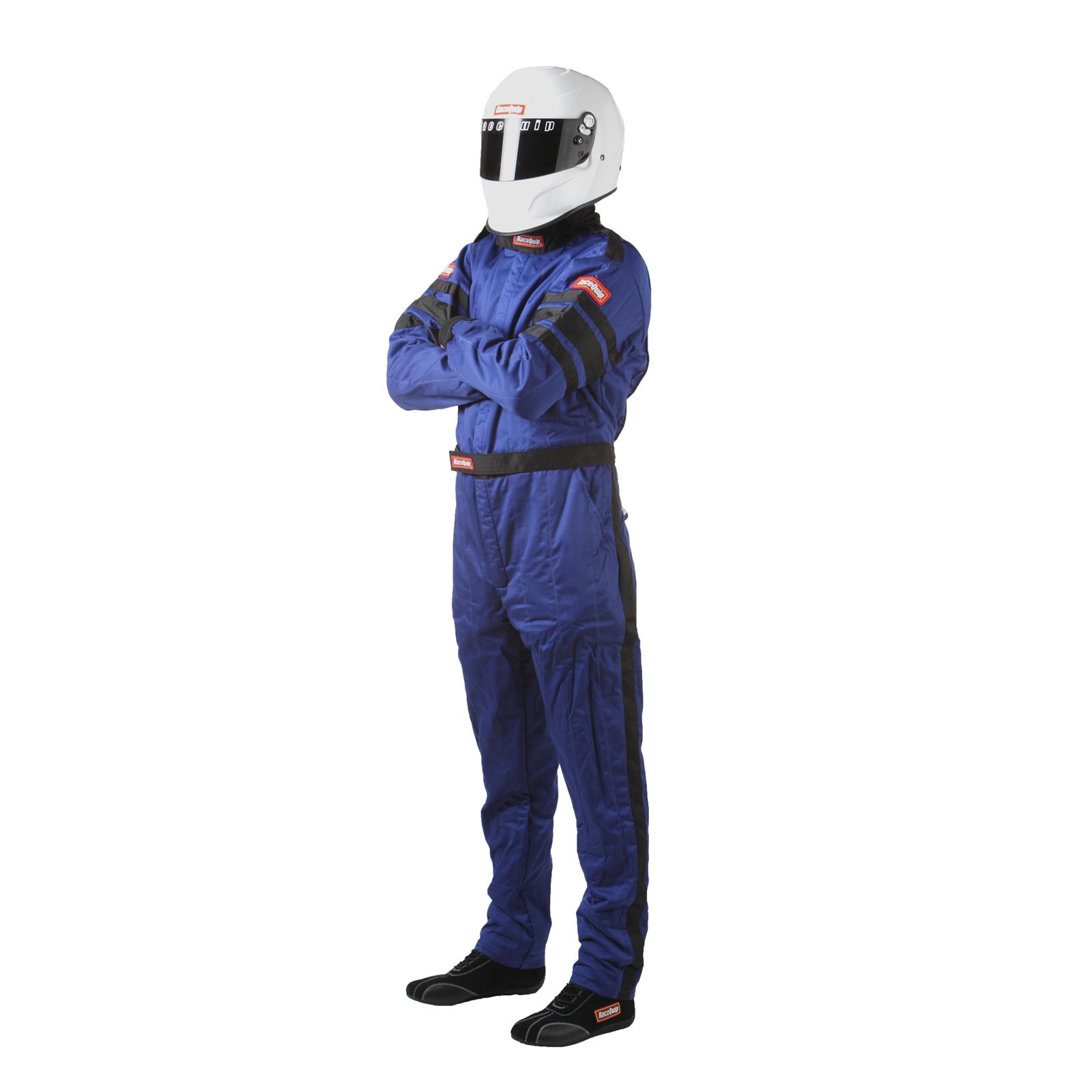 RaceQuip 120028RQP 120 Series 1-Piece Fire Suit, SFI-5, Blue, 3XL