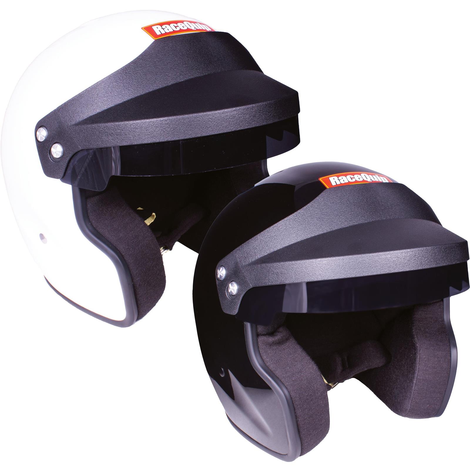RaceQuip OF20 Series Open Face Helmet, Snell SA2020, Black/White
