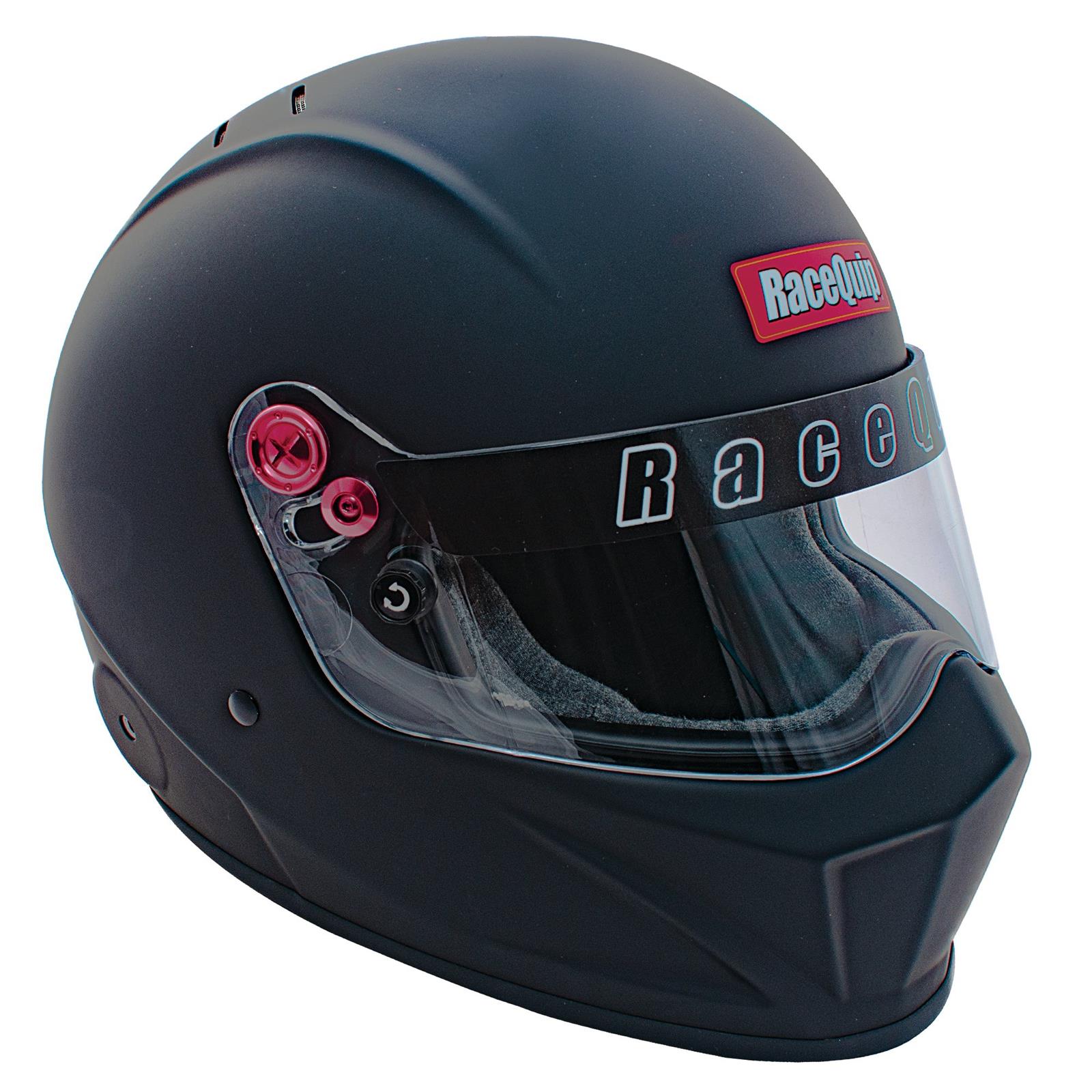 RaceQuip Vesta20 Full Race Helmet, Flat Black/Gloss Black/Pearl
