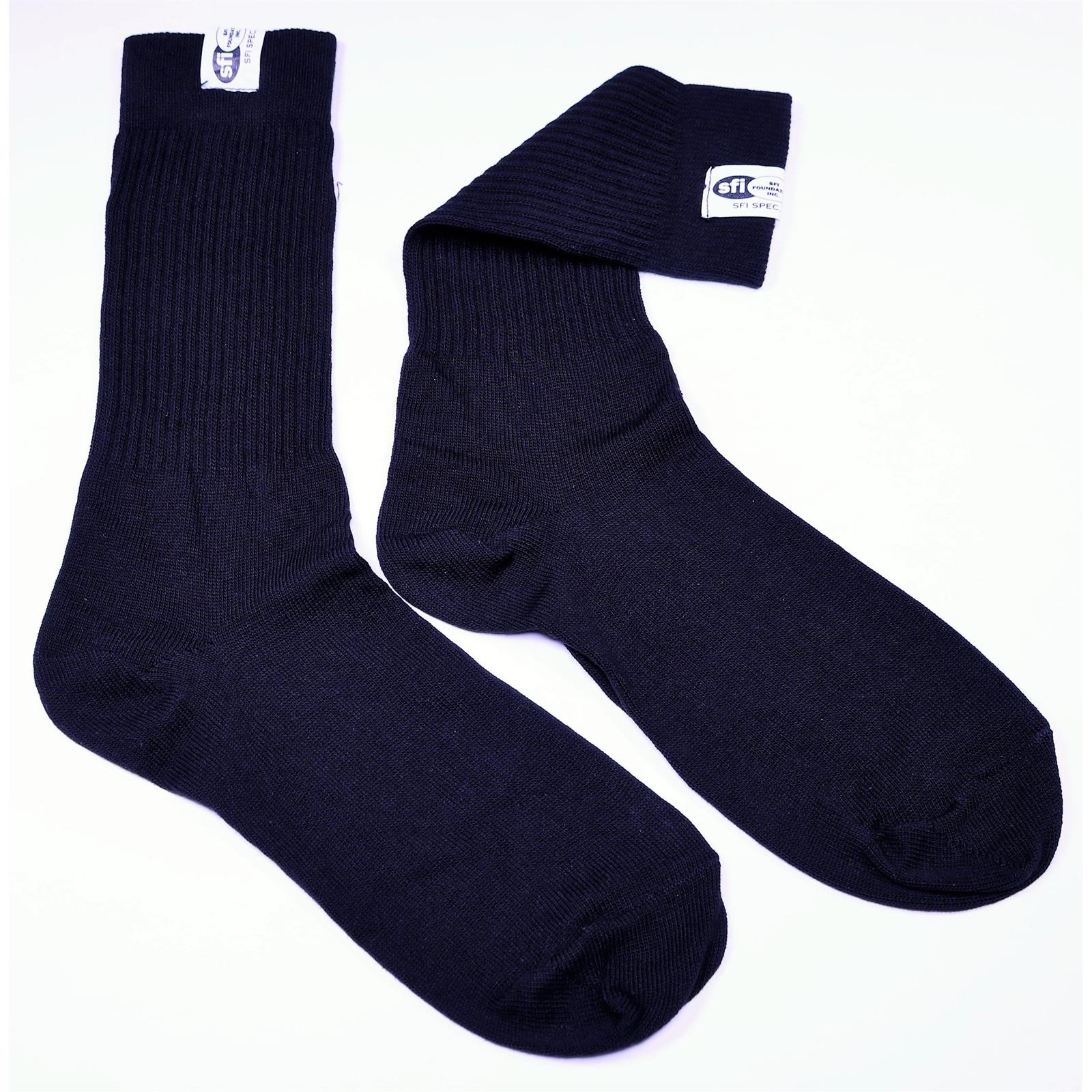 RaceQuip Fire Retardant Socks, SFI 3.3, Black, XX-Small - 2XL