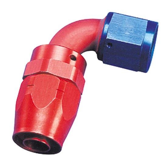Aeroquip FBM4035 Hose End Coupler Fitting, 90 Degree, Blue/Red, -12 AN