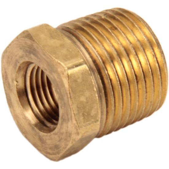 Straight Brass Pipe Bushing, 3/8 NPT to 1/8 NPT