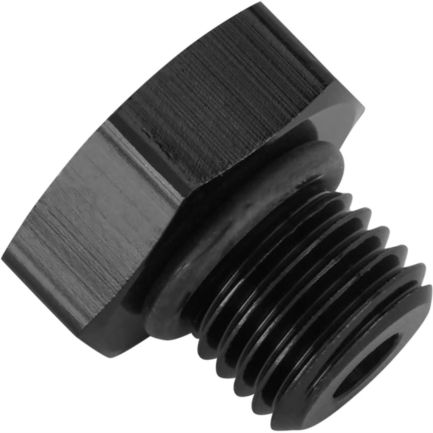Hex Head -4 AN ORB Plug O-Ring Seal Port Fitting, Black