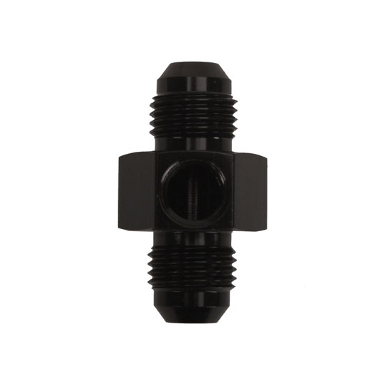 Inline Fuel Pressure Adapter, -6 AN to -6 AN w/ 1/8Inch NPT, Black