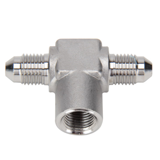 Stainless Steel AN3 to AN3 Tee, 1/8 Inch NPT Female