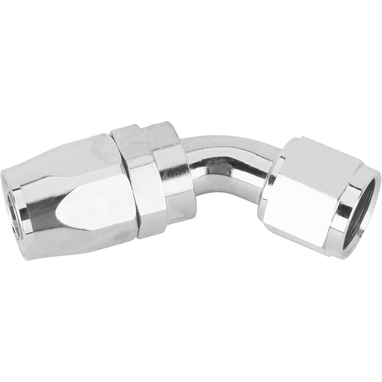 Speedway Full Flow Swivel Hose End Fitting, 45 Degree, Nickel, -10 AN
