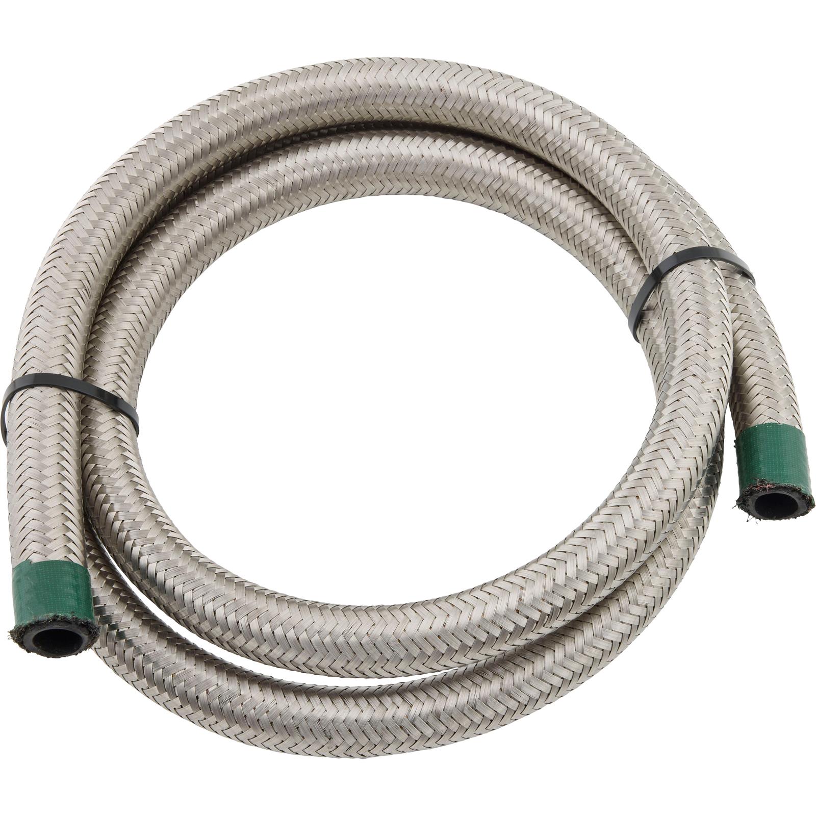 Speedway Stainless Steel Braided Hose Line, -12 AN, 10 Ft.