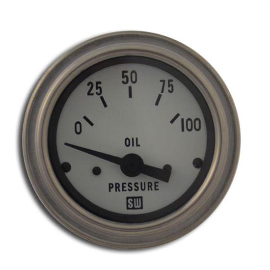 Stewart Warner 82305-WHT Deluxe Electronic Oil Pressure Gauge