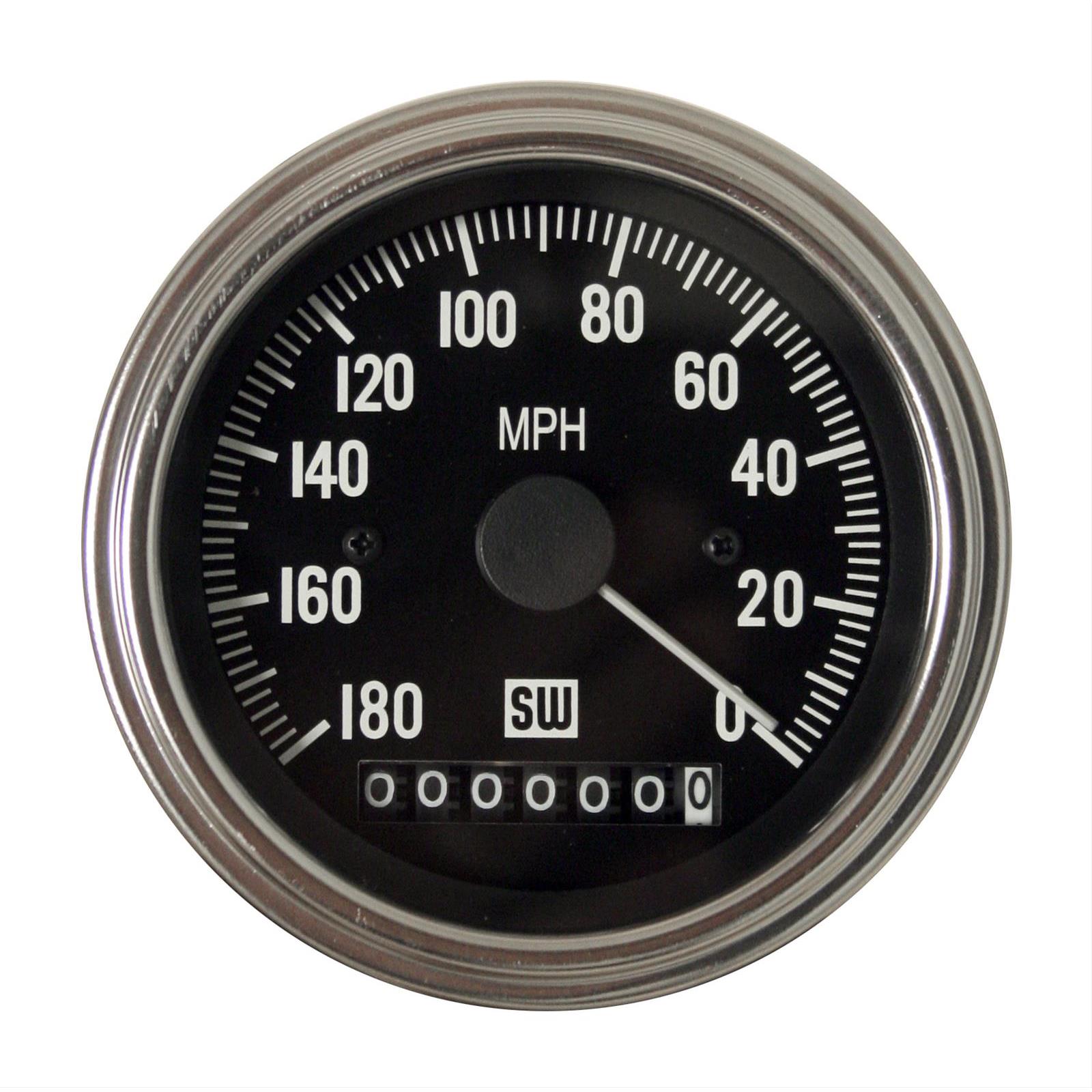 Stewart Warner 82962 Deluxe Series Speedometer, 0-180 MPH