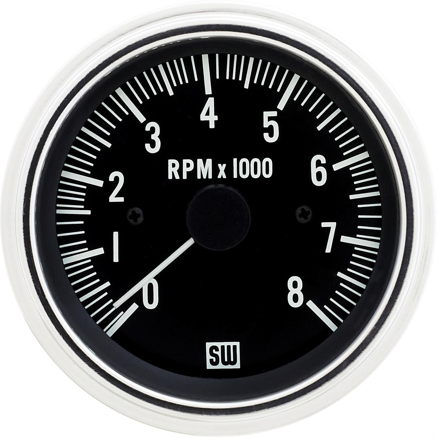 Stewart Warner 82170 Deluxe Tachometer, Electric, 3-3/8 Inch