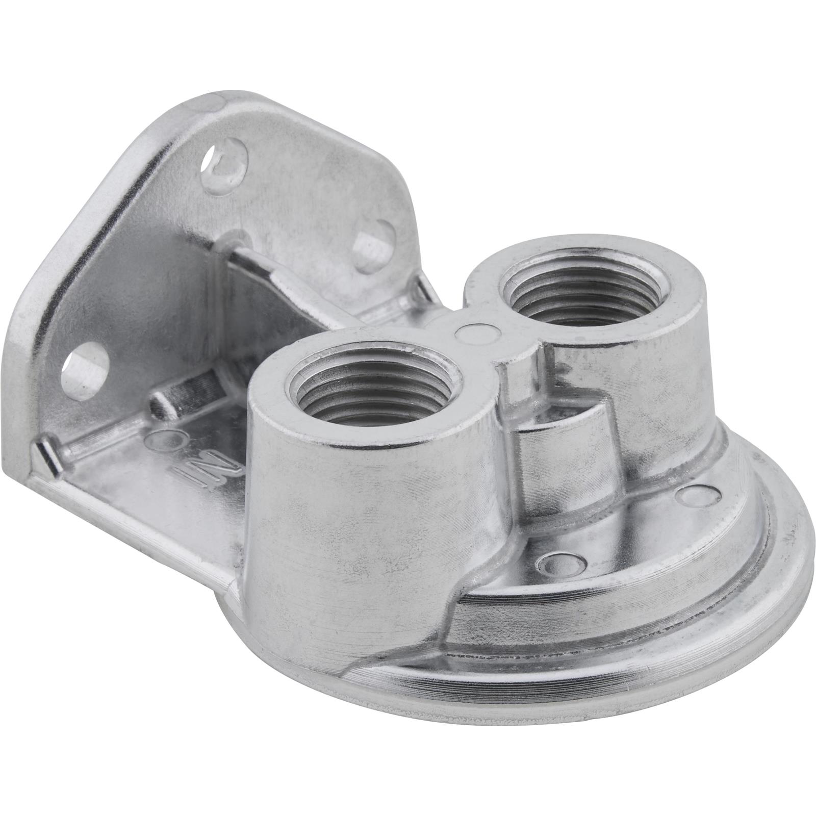 Single Remote Oil Filter Bracket, Vertical Outlet, 3/4-16 Thread