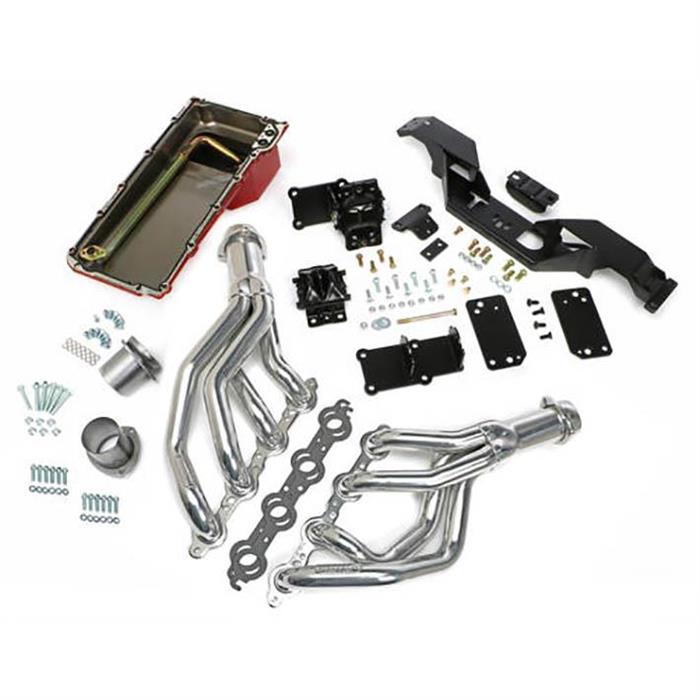Trans-Dapt 42012 Engine Swap Kit, 1967-74 GM LS, Silver Ceramic