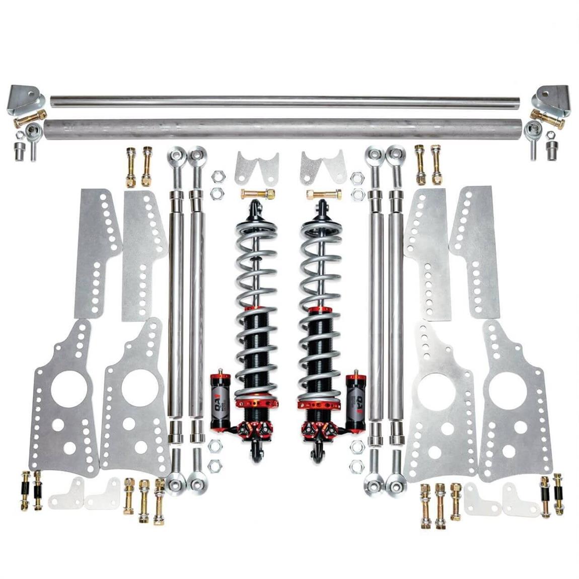 QA1 R370-150 HD Pro Rear Drag 4-Link System, MOD Shocks, 150lb