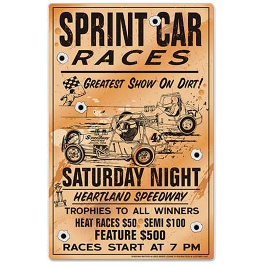 Garage Sale - Early 4X Sprint Car Embossed Metal Sign