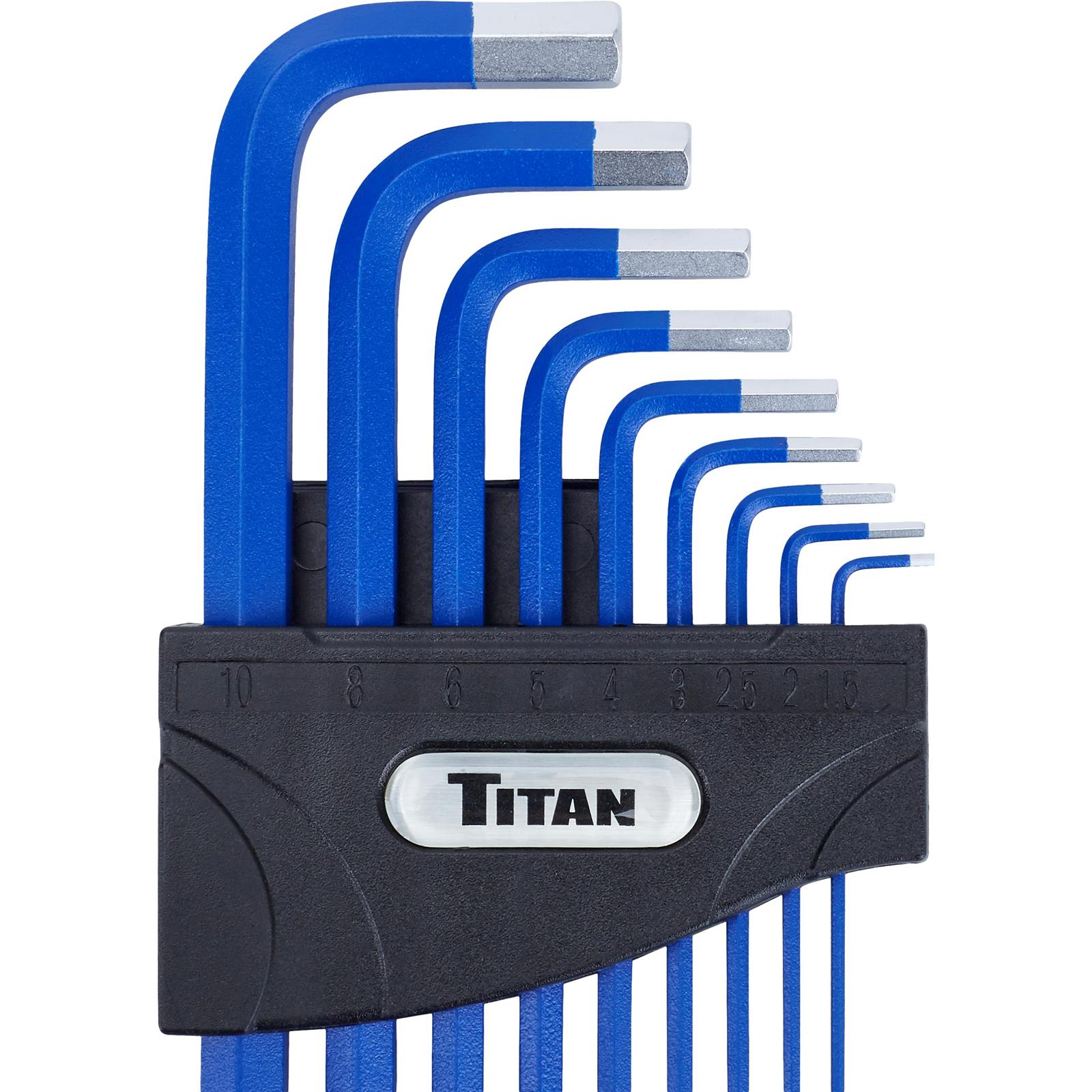 Titan Tools 12714 Long Detent Ball-End Allen Wrench Hex Key Set, Metric