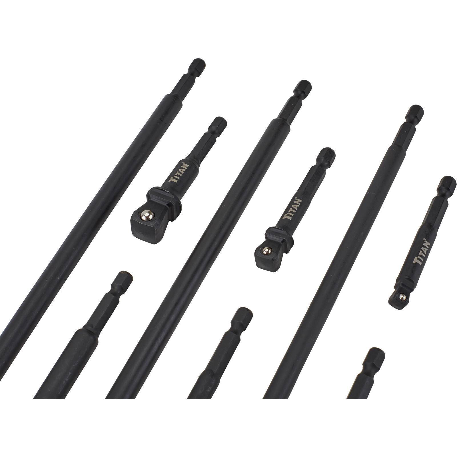 Titan Tools 49089 Impact Wobble Socket Adapter Set 9 Piece