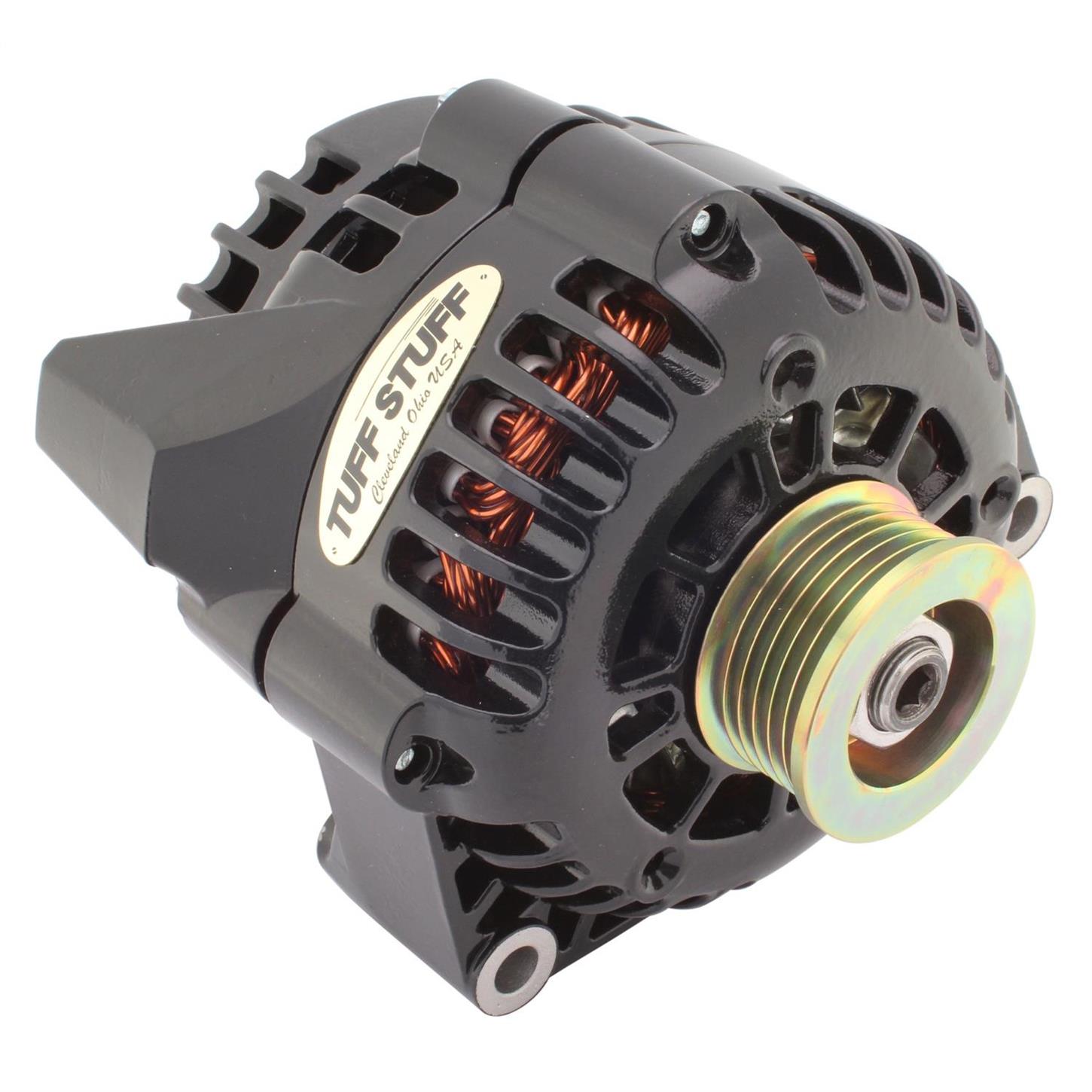 Tuff Stuff 8206NB GM Truck Alternator, 175 Amp, 1-Wire, Black