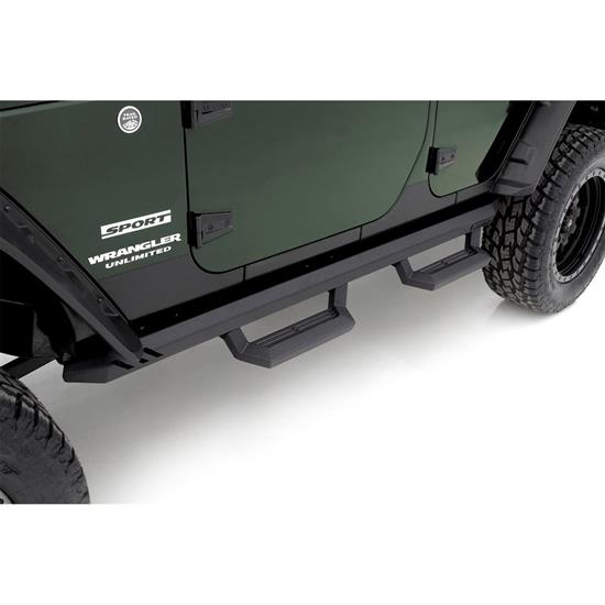 LUND 26410026 Rock Rail Nerf Bar Black, 2007-17 Jeep Wrangler