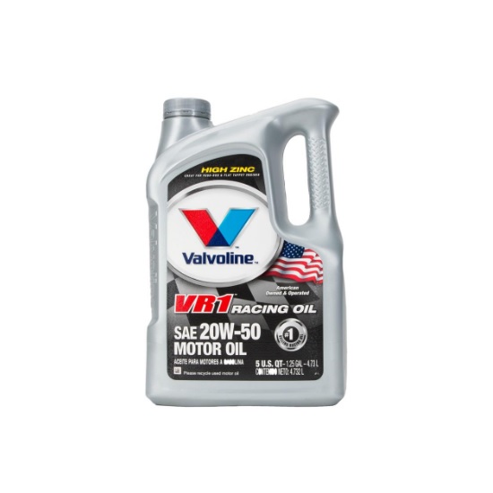 Valvoline 822347 VR1 Racing Oil, 20W50, 5 Quarts