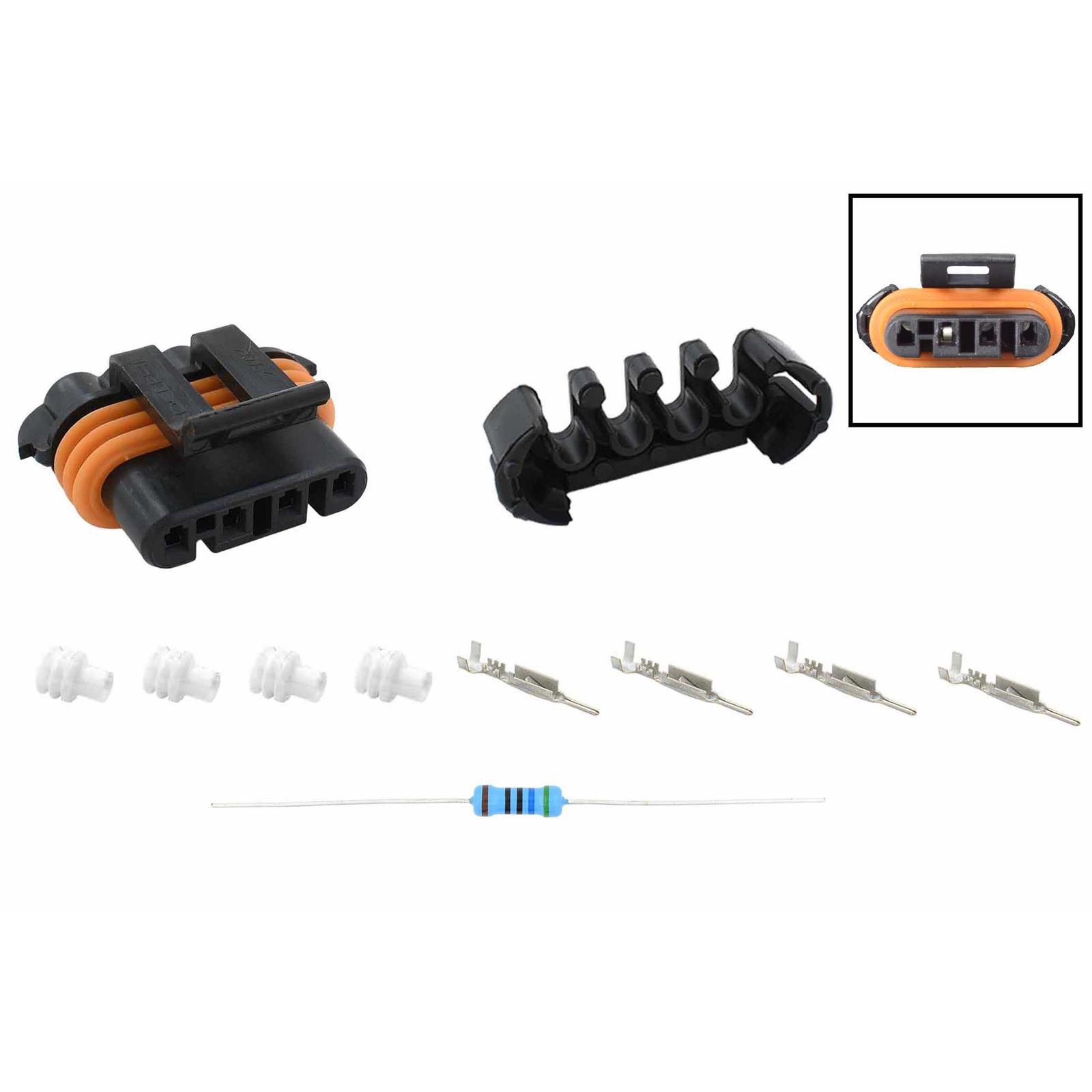 ICT Billet WCALT30 LS 4-Flat Alternator Wire Connector Plug Kit