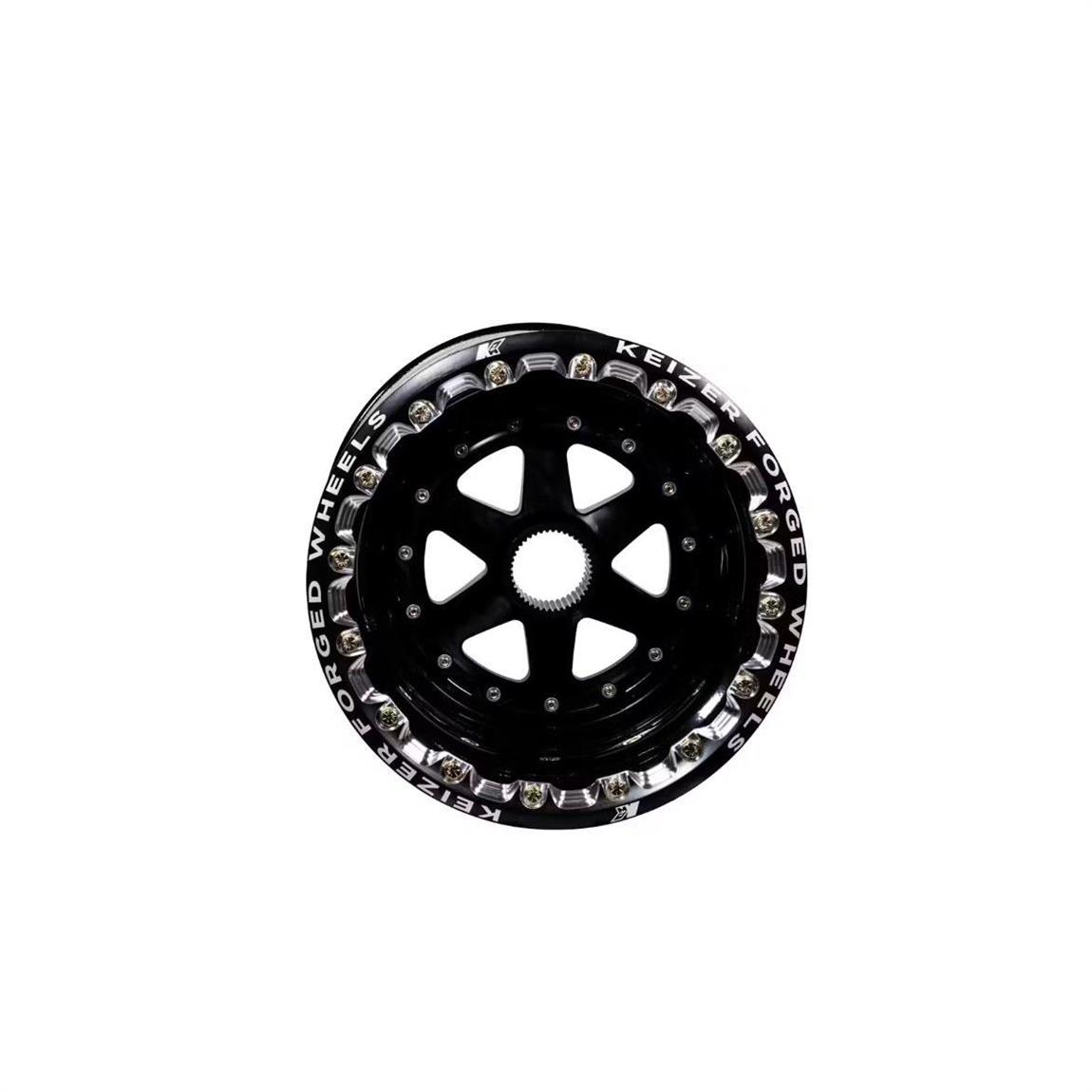 Keizer 15175SPBCFBLTB 15x17 Beadlock Wheel, 6-Tab, 4 Off, Black