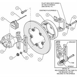 Wilwood 140-3326 DLS Floater Front Drag Brake Kit, Anglia Spindle Mnt