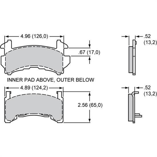 PAD,D154-45,GM-MET,AXLE SET
