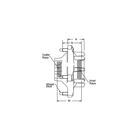 Wilwood 270-16772LS Wide 5 Rear Hub, 1 Ton Bearing Races, Plain