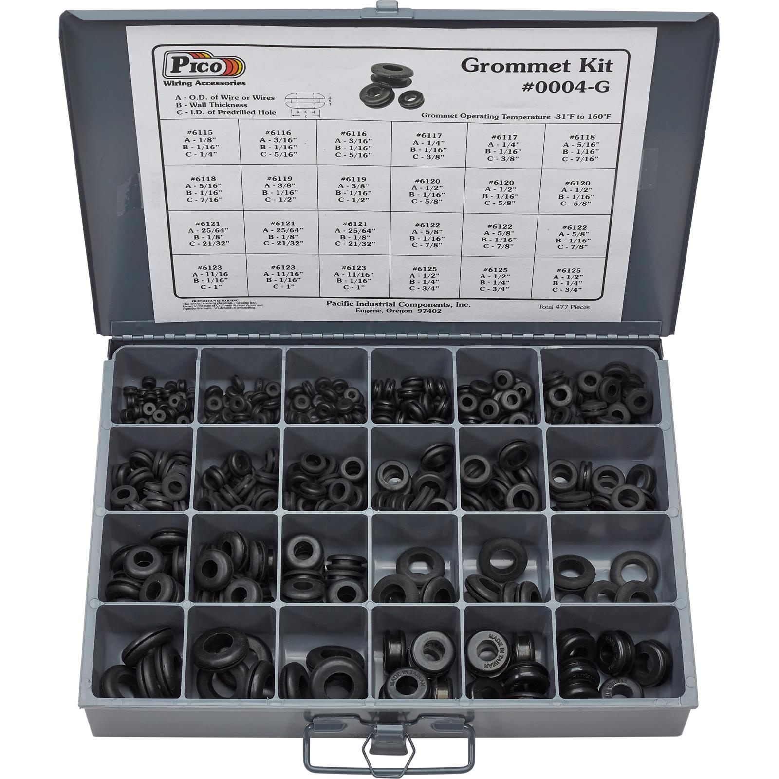 Pico 0004-G Grommet Kits, 477 Pcs
