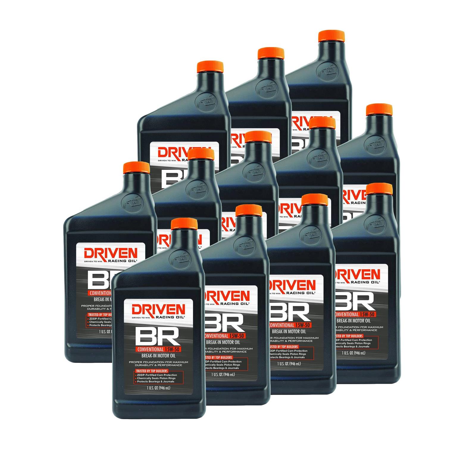 Driven Racing Oil 00107 BR Conventional 15W50 Break-In Oil, 12 Quarts
