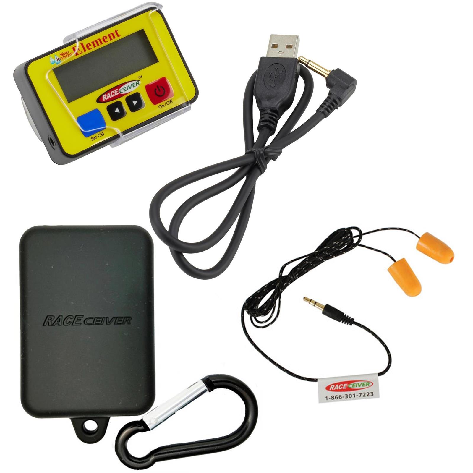 RACEceiver Element with Semi-Pro Earpiece and Rubber Holster