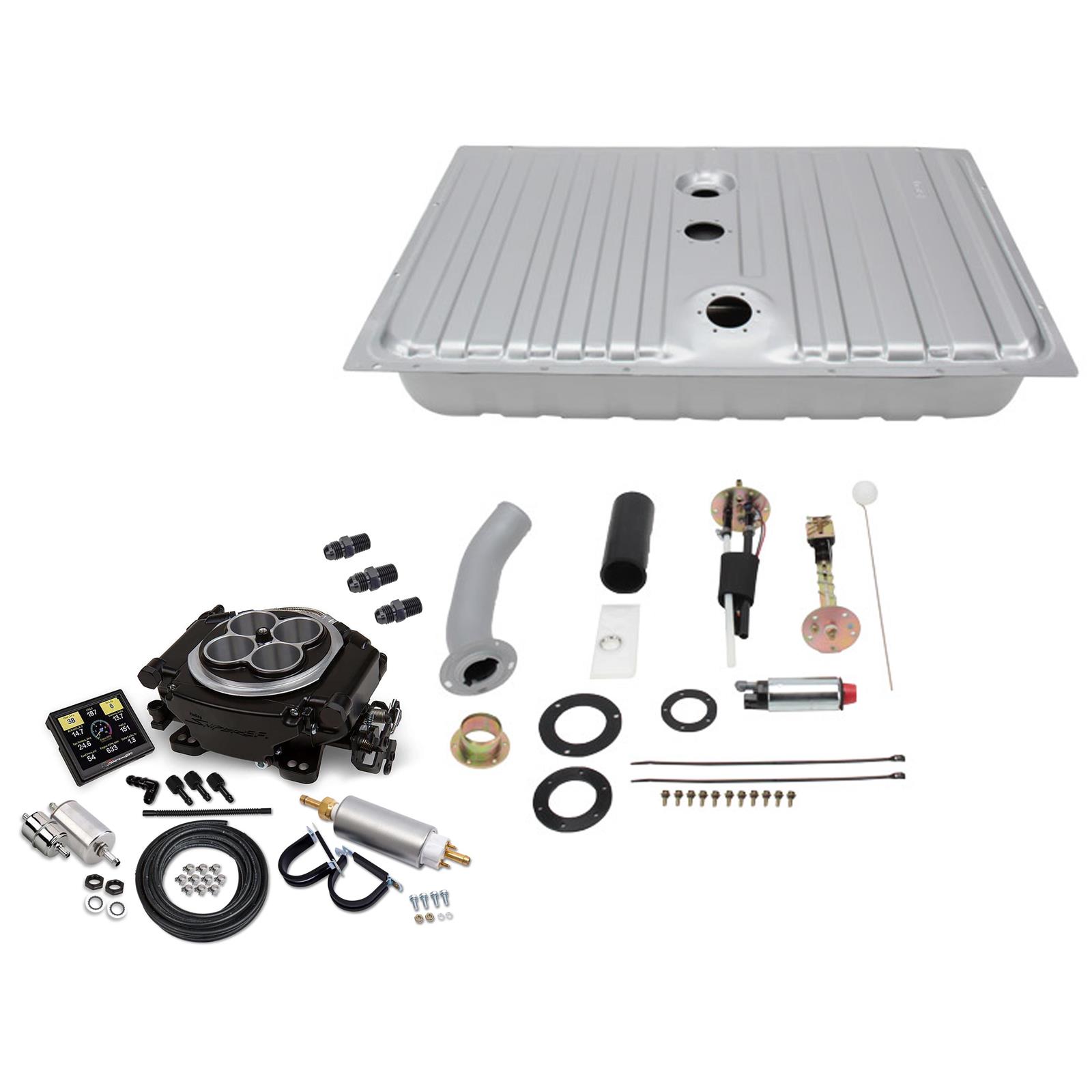64-66 Ford Mustang Fuel Injection Tank And EFI Master Kit, Black