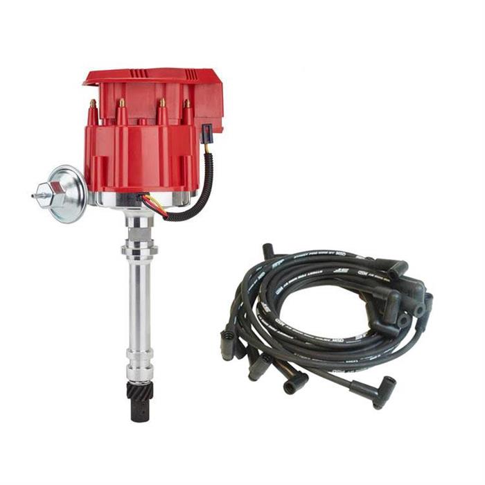 HEI Distributor w/Super Cap & MSD Wire Kit, SBC/BBC, Red