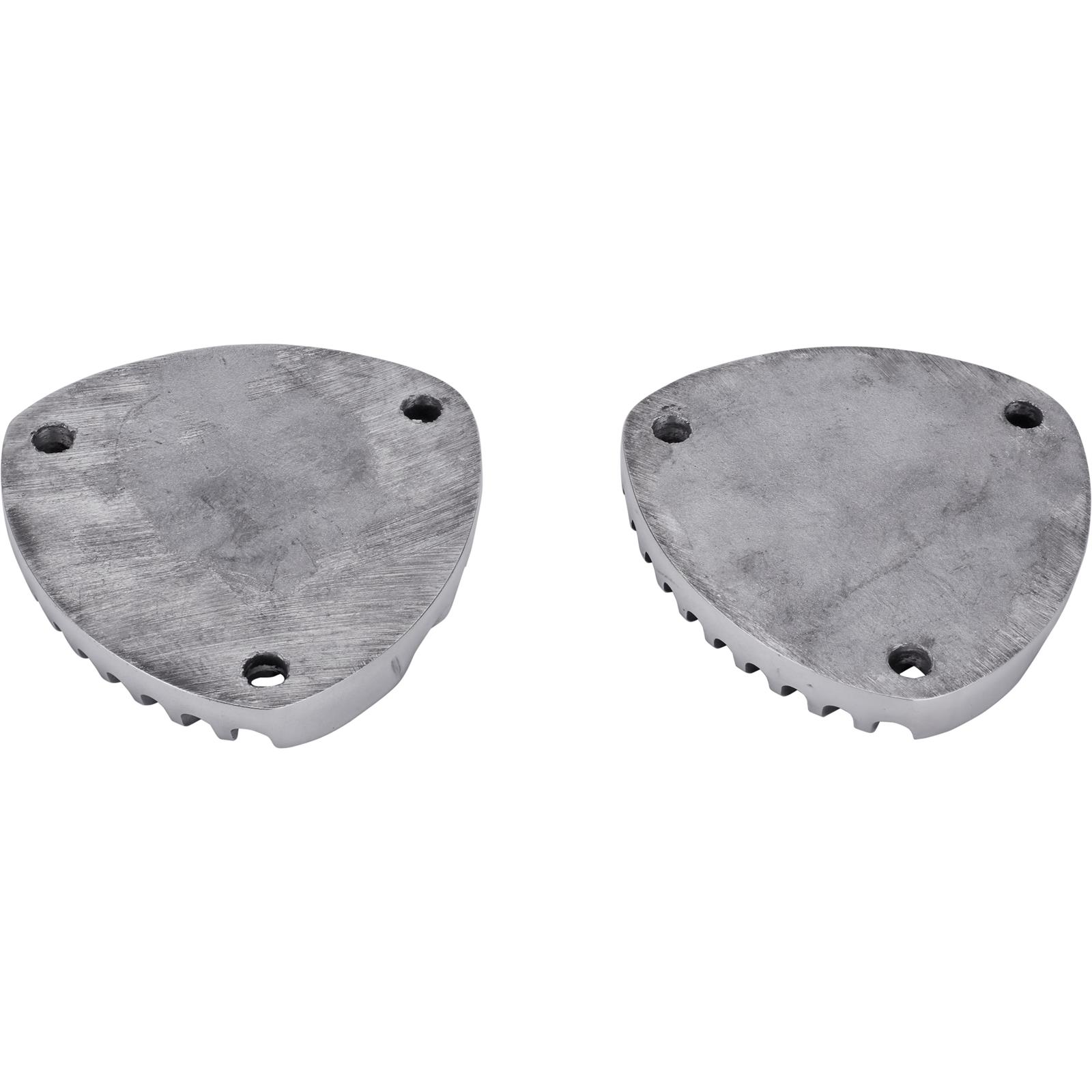 Speedway Header Block-Off Plate, 4.5 Inch Triangle, Polished