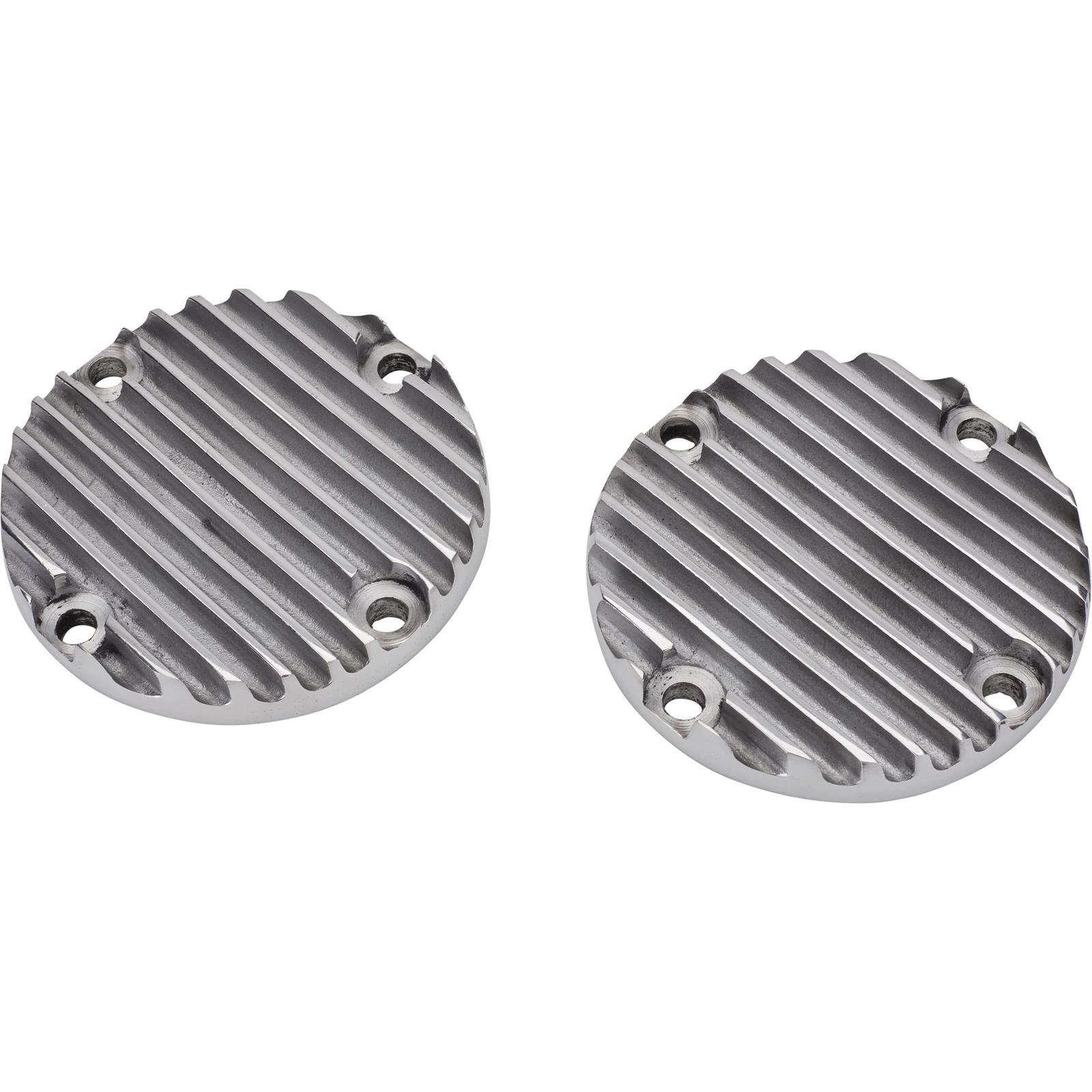 Speedway Header Block-Off Plate, 4.75 Inch Round, Polished