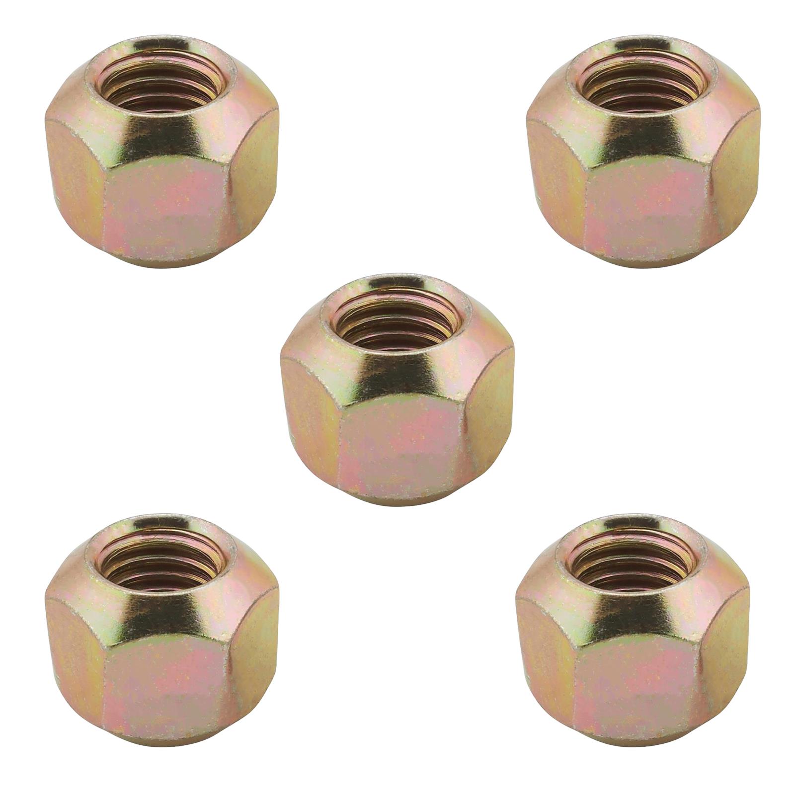 Steel Lug Nuts, 5/8 Inch RH Coarse Thread, Double Taper, 5 Pack
