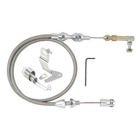 Lokar Carb Bracket, Throttle Return Spring and 24" Cable, SS